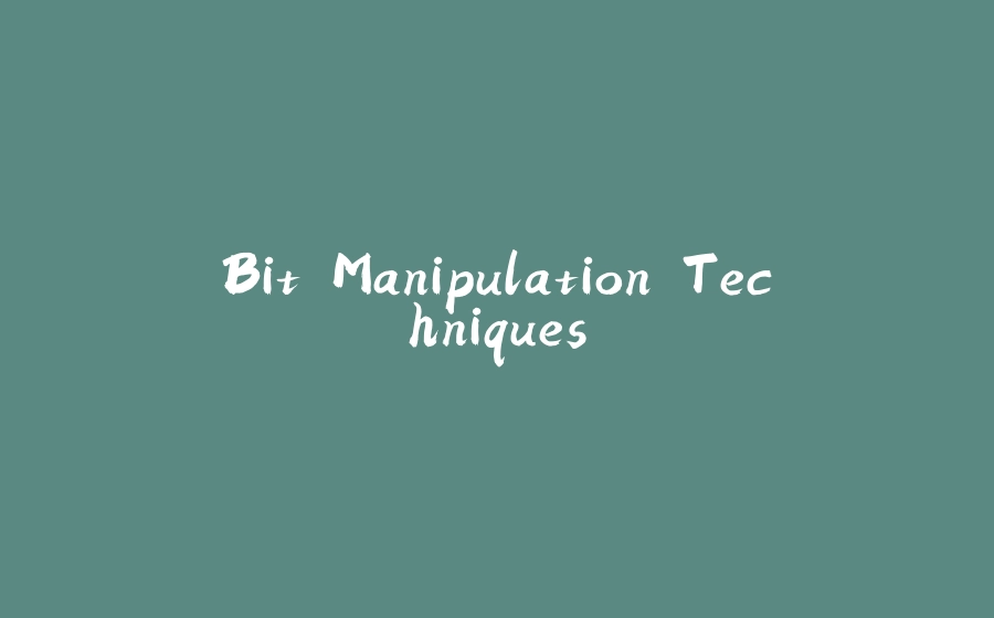 Bit Manipulation Techniques - 拾光赋